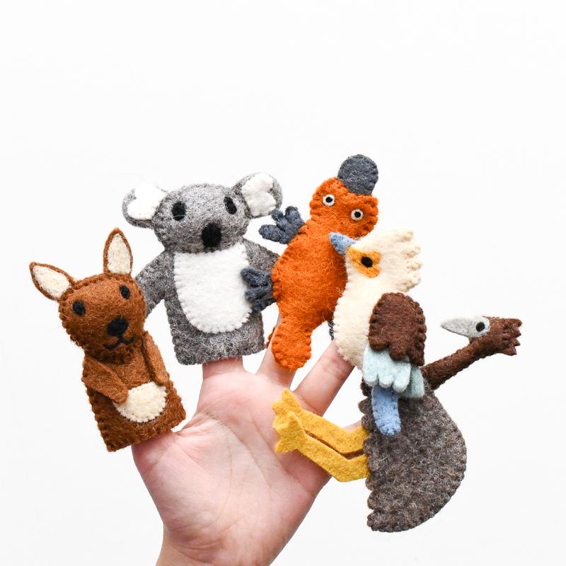 Felt Finger Puppet Set - Australian Animals | Zoo Monkeys – Zoo Monkeys ...